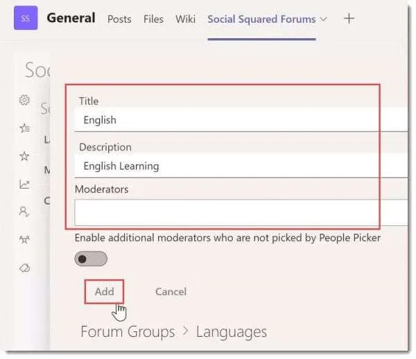 Configuring Forum Groups and Forums in Microsoft Teams with Social ...