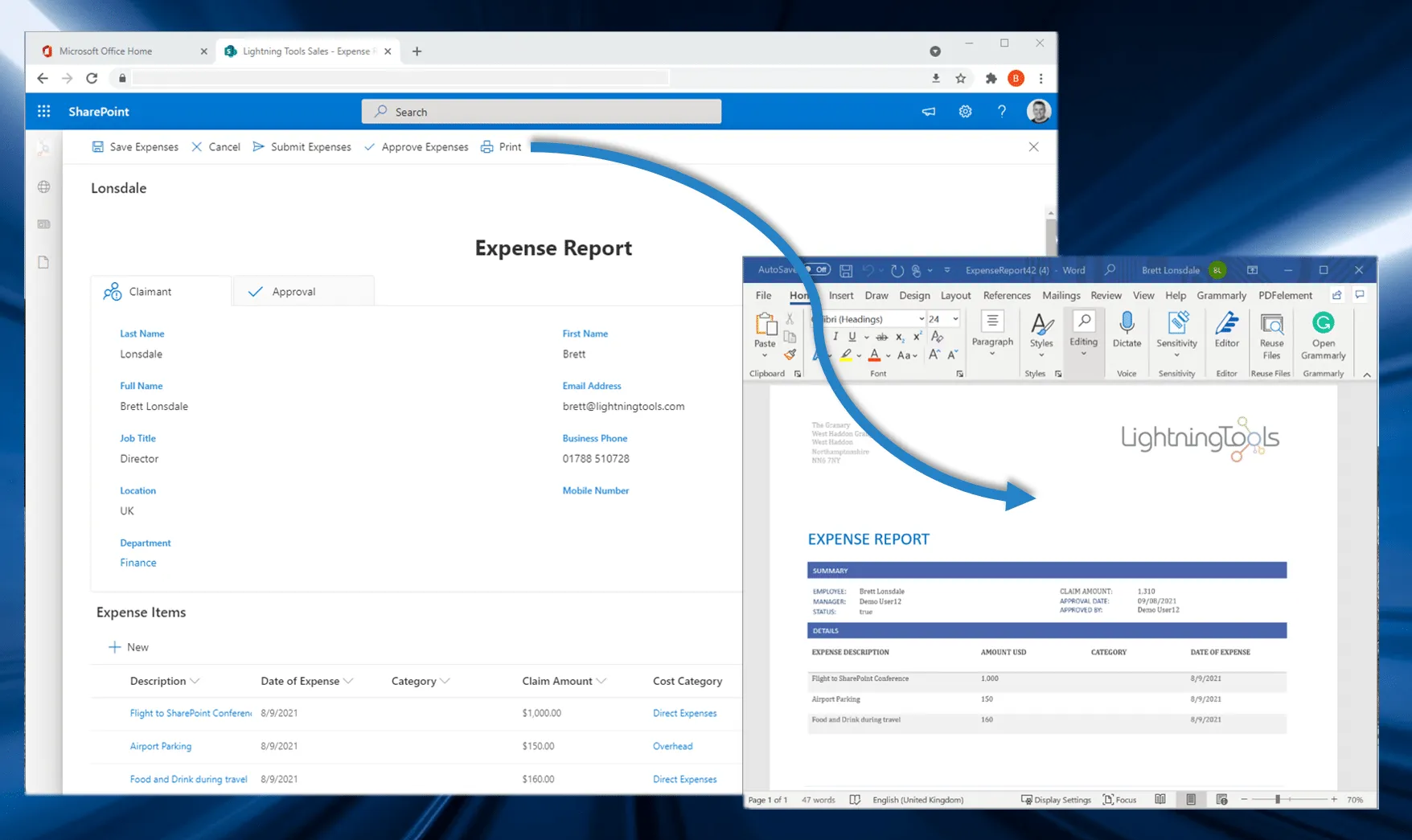 Generate Documents from SharePoint List Items - Lightning Tools