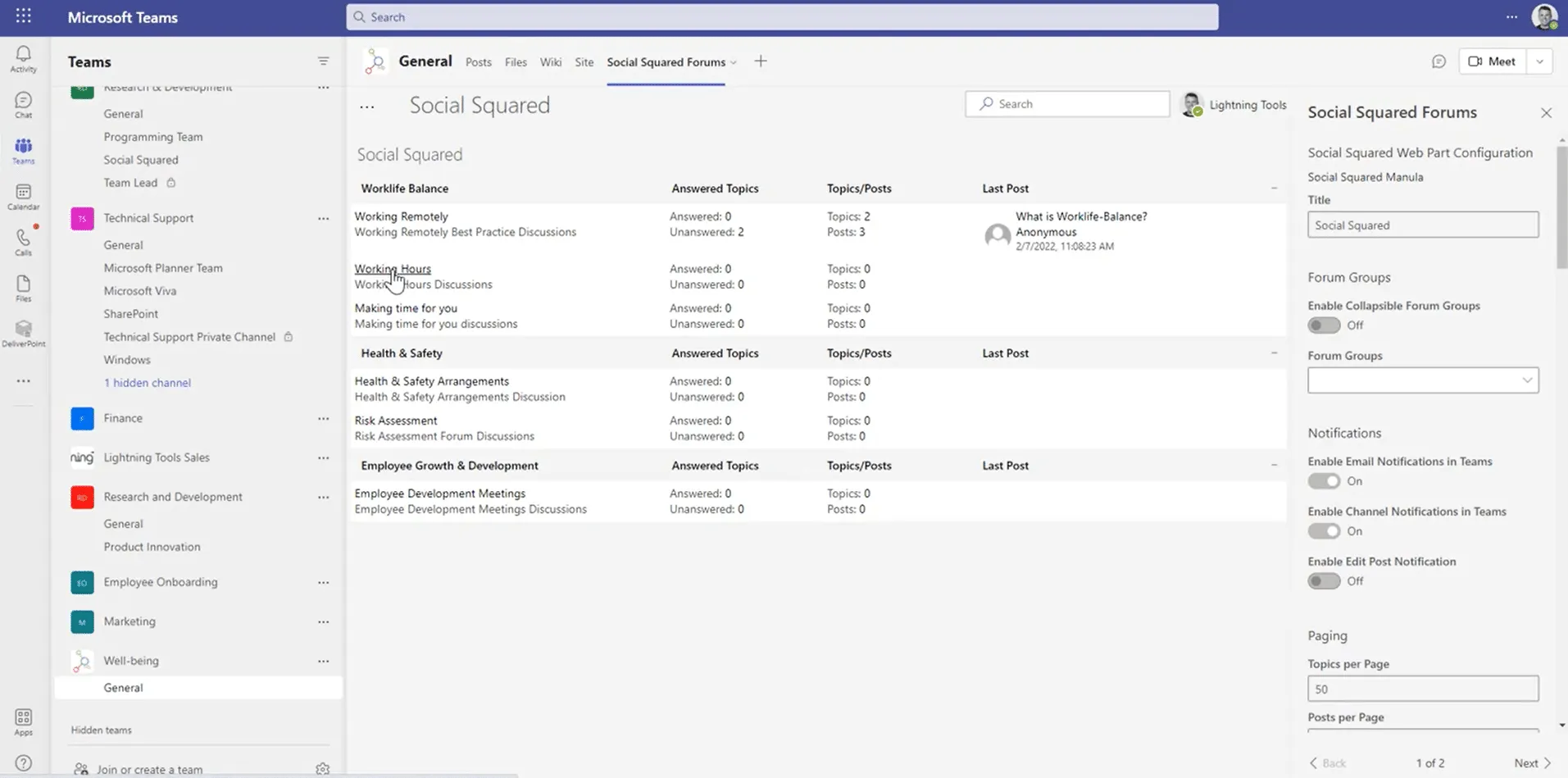 Configuring Social Squared for your SharePoint Site & Teams - Lightning ...